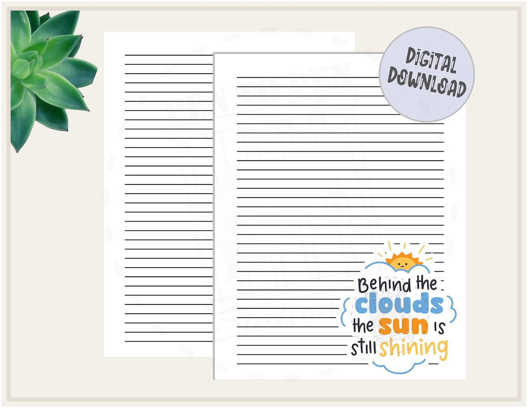Behind the Clouds Sun Shining | Printable Stationery Letter Writing ...