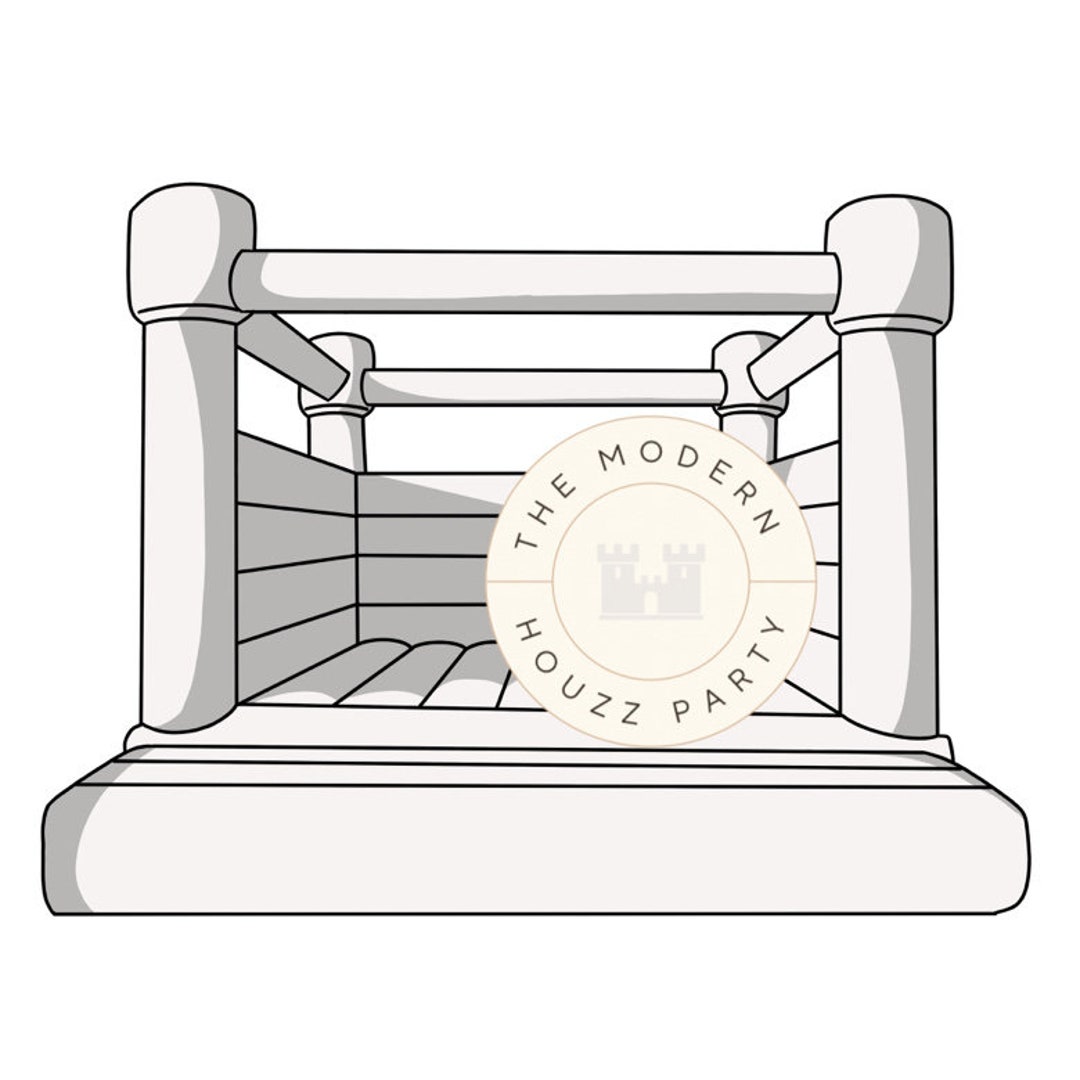 White Bounce House Digital Art Drawing - Etsy