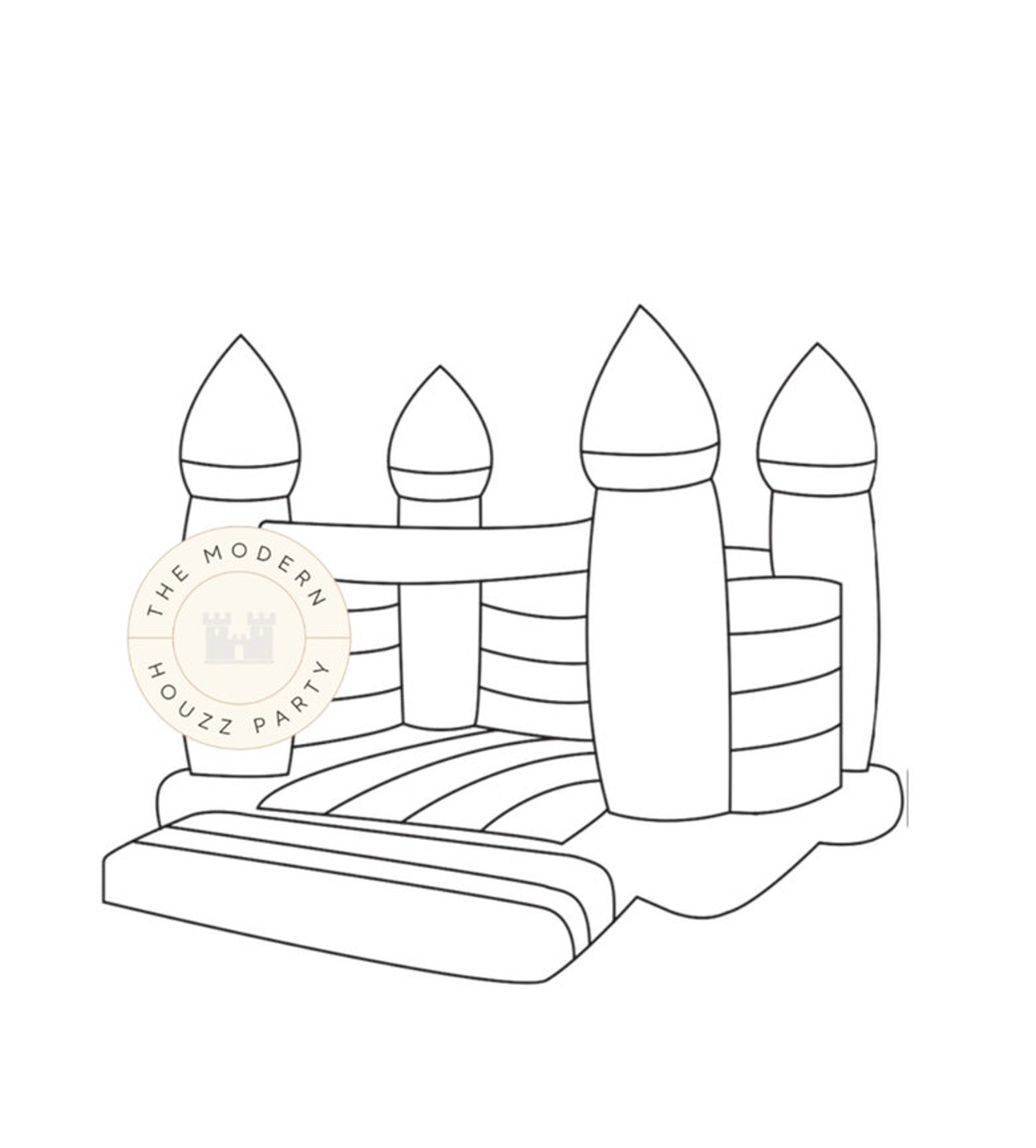 White Bounce House Drawing - Etsy