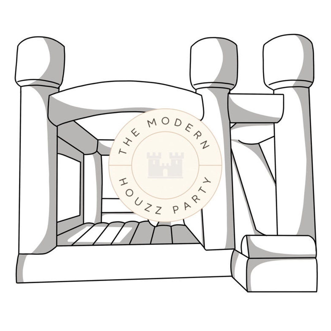 White Bounce House Slide Sketch Drawing - Etsy