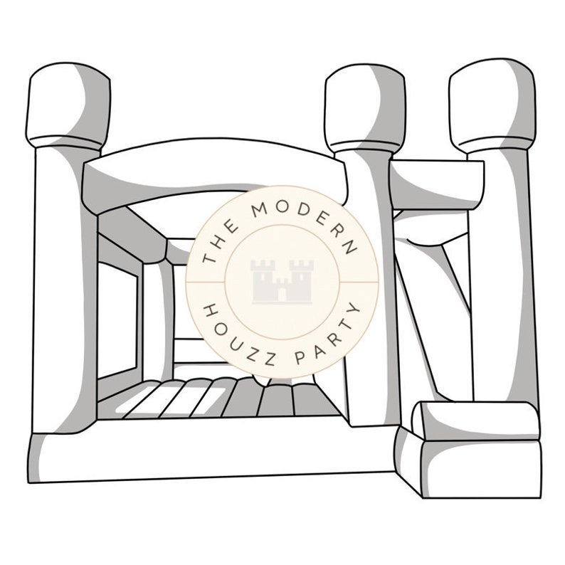 White Bounce House Slide Sketch Drawing - Etsy