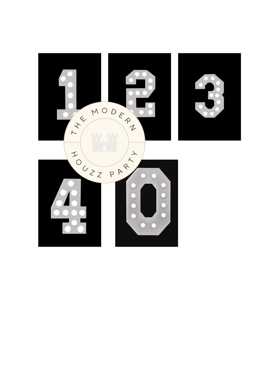 Marquee Numbers Digital Image (numbers 0,1,2,3,4) - Etsy