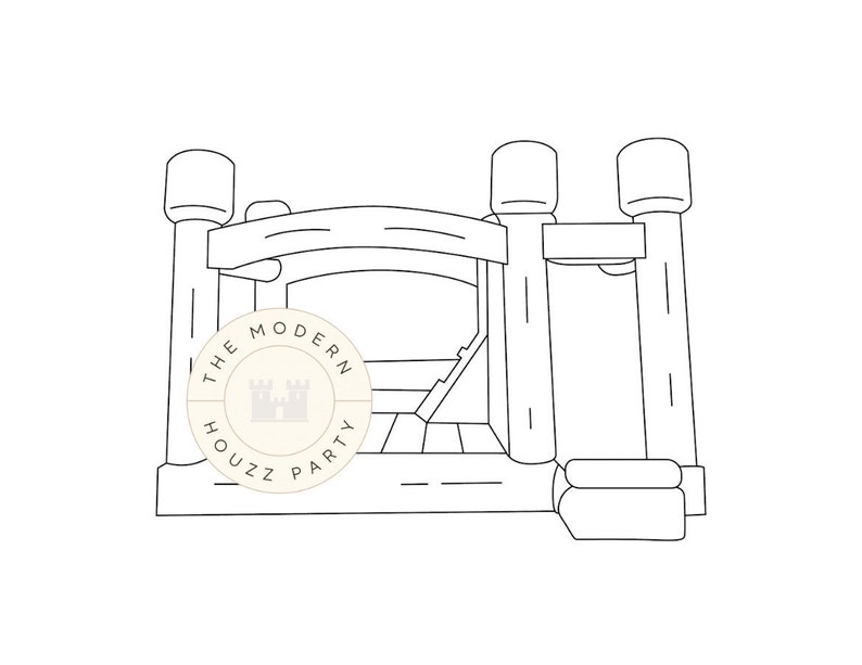 White Bounce House Slide Sketch Drawing - Etsy