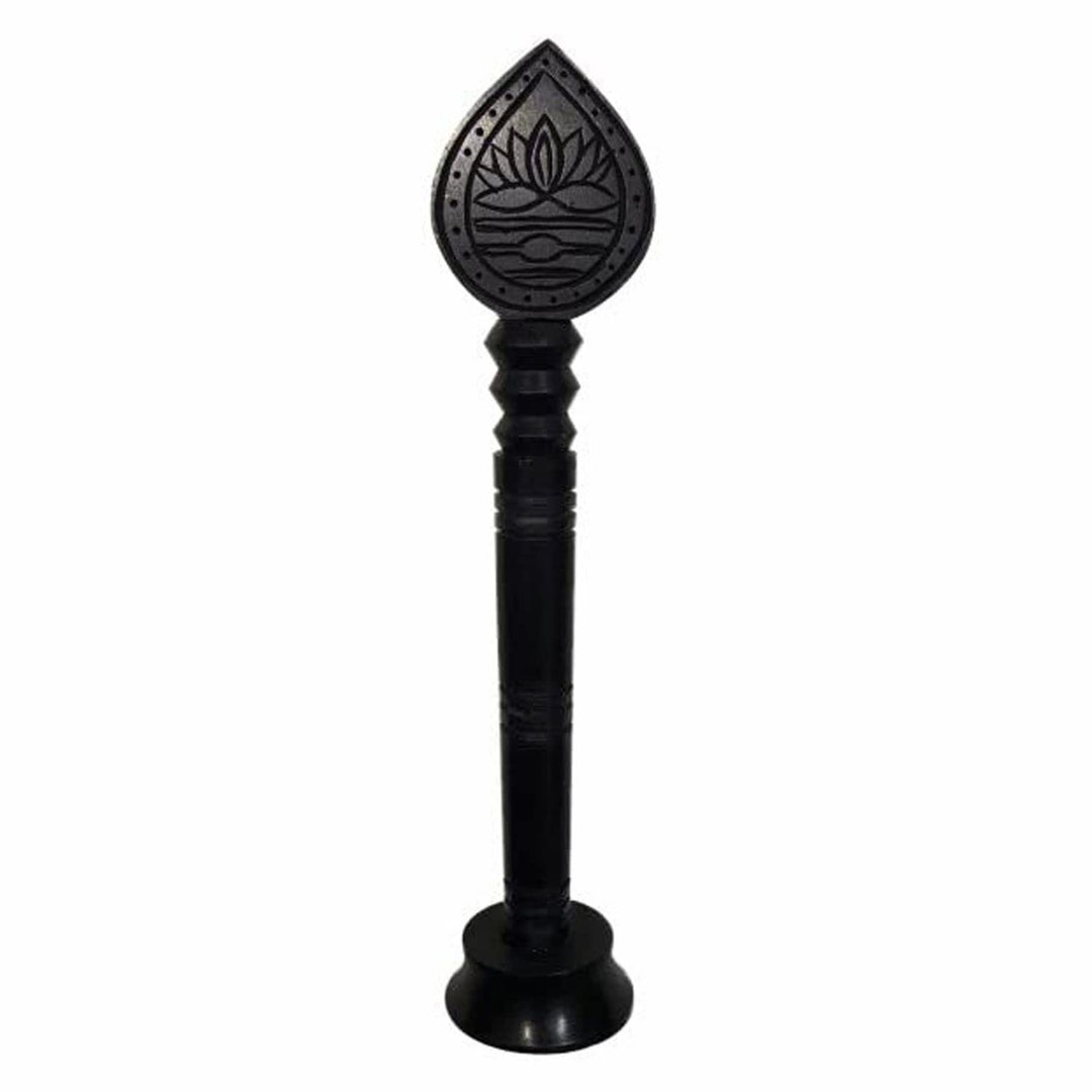 Karungali Vel With Stand Natural Unpolished Ebony Wood Vel (6 Inches ...