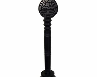 Karungali Vel With Stand Natural Unpolished Ebony Wood Vel (3 Inches ...