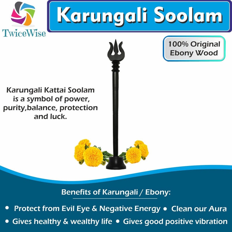 Karungali Shoolam With Stand Natural Unpolished Ebony Wood - Etsy