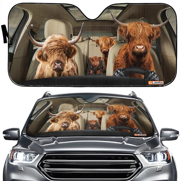 Highland Cow Car Sunshade - Etsy