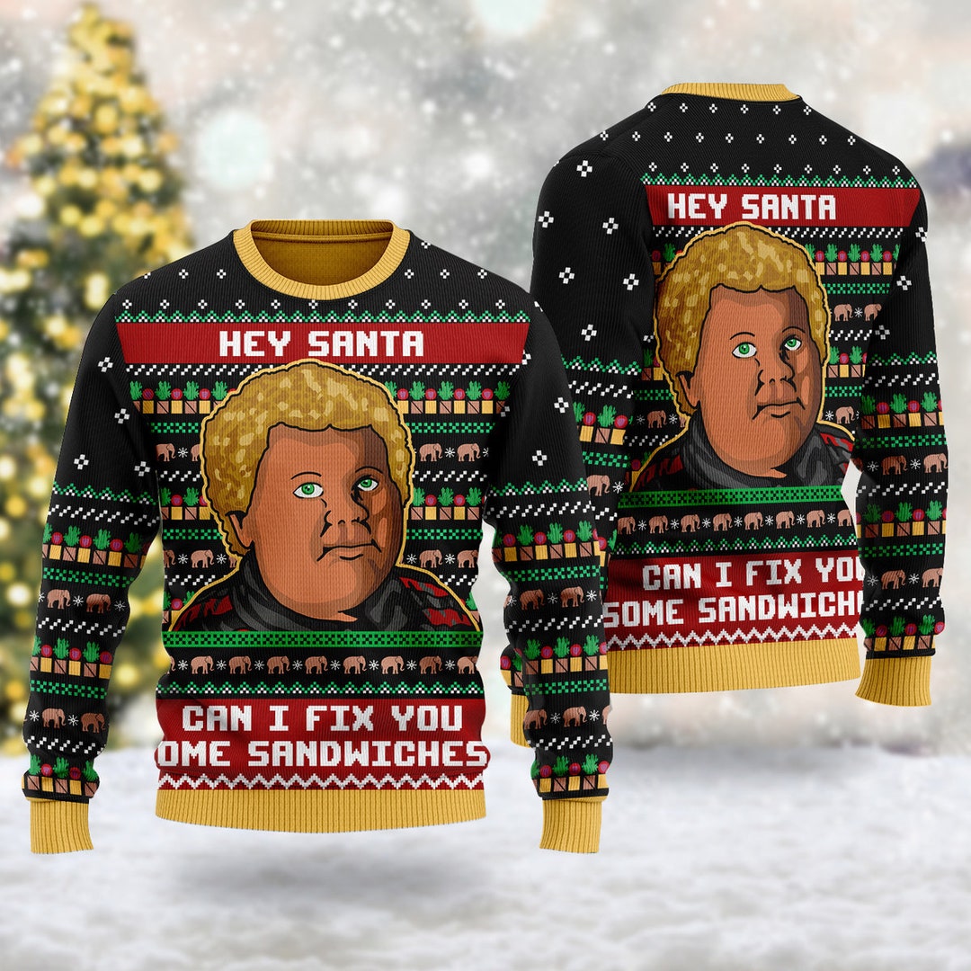 Sandwiches for Santa Ugly Christmas Sweater Hey Santa Xmas - Etsy