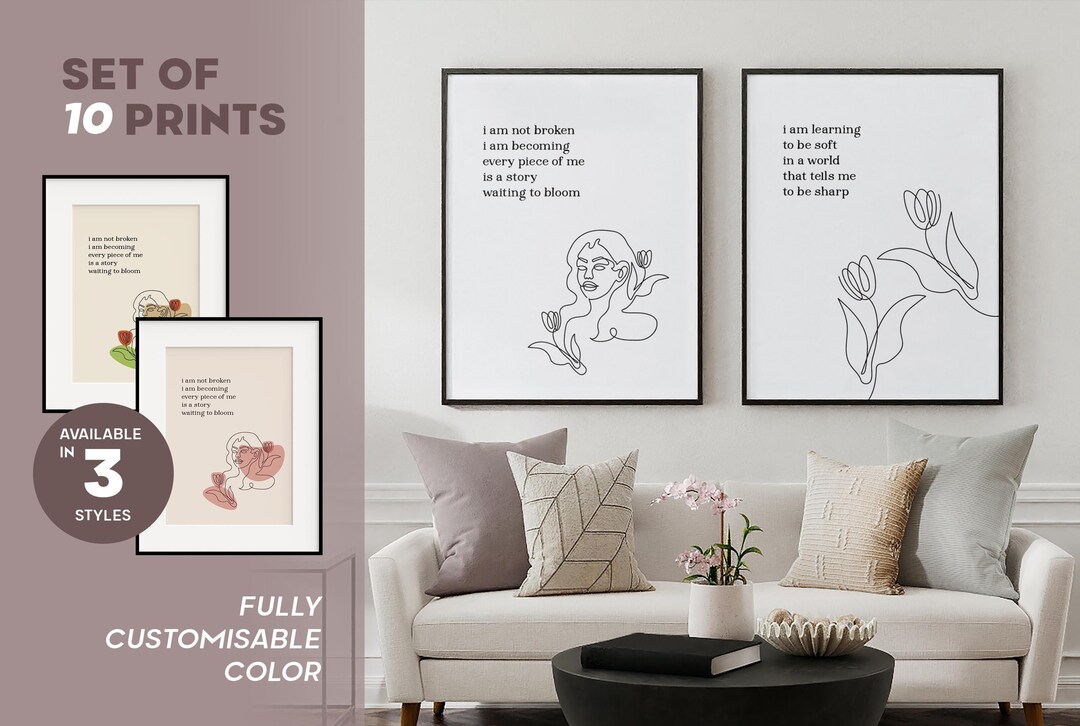 Visual Poetry lineart/customizable: Printable Wall Art Collection ...