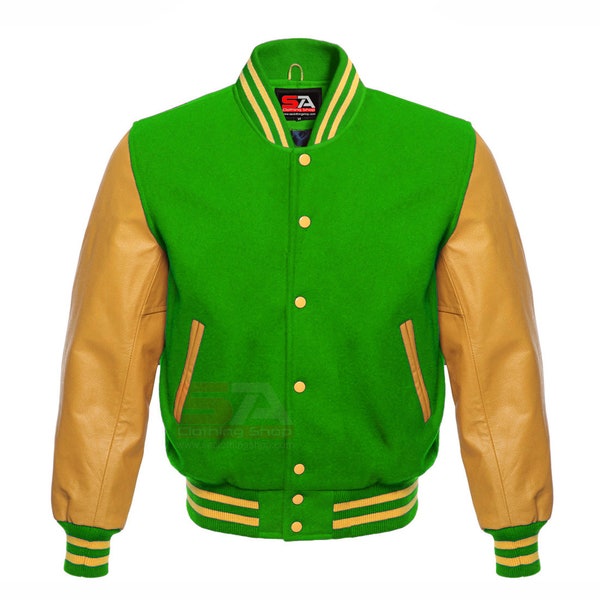 Kelly Green Letterman Jacket - Etsy