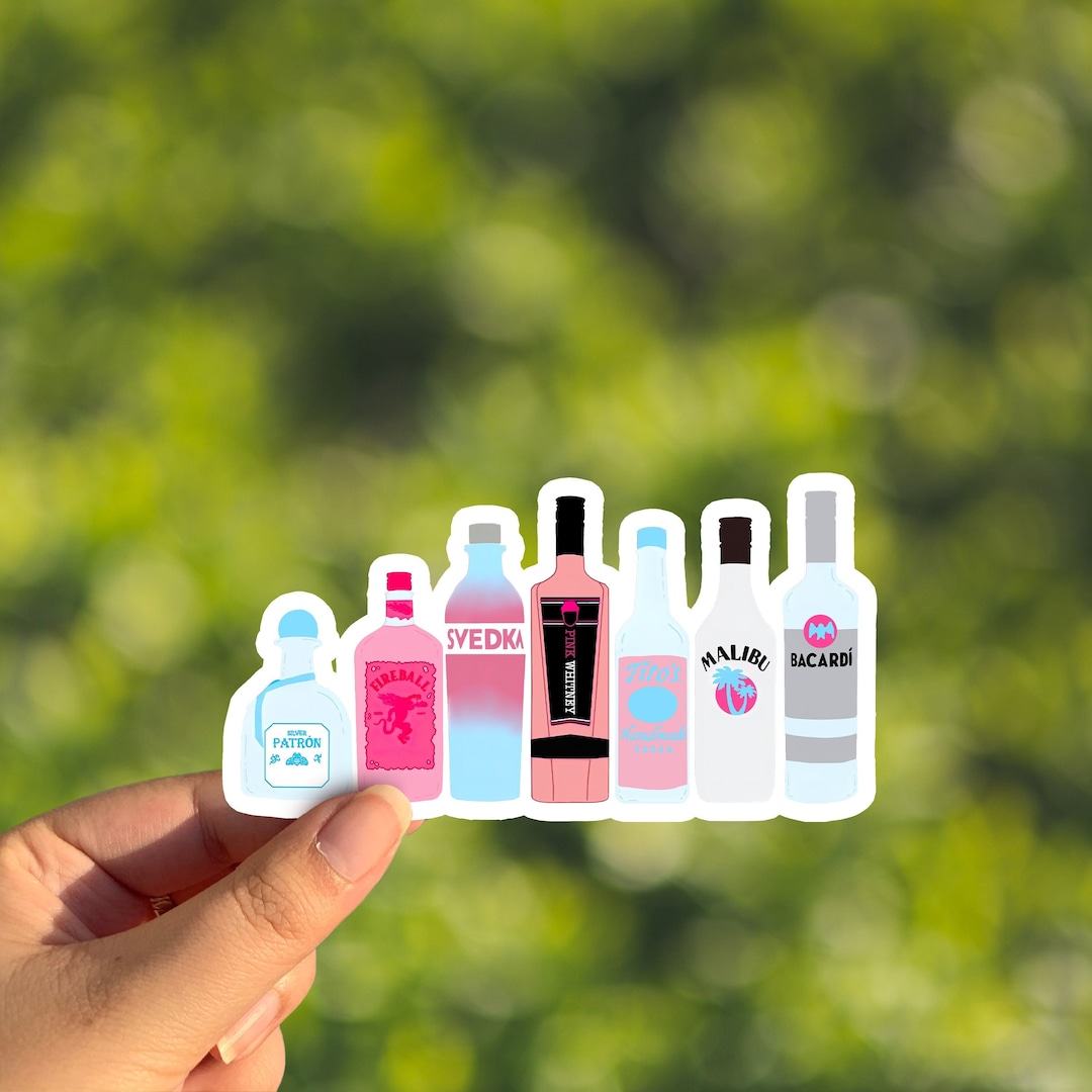 Alcohol Sticker Bottle Sticker Vodka Sticker Drinking Lover - Etsy