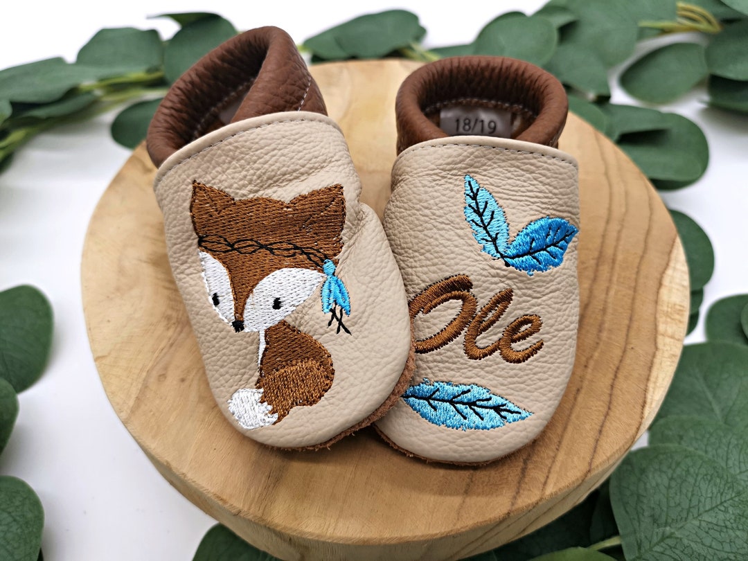 Organic Crawling Shoes With Names for Baby and Children (eco Leather ...