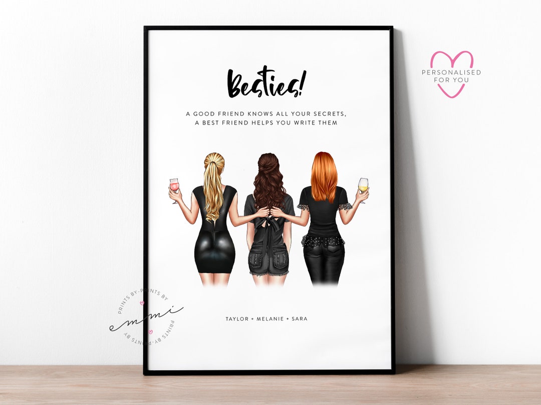 3 Bester Freund Print | Personalisiert, Individuell | Bestie ...