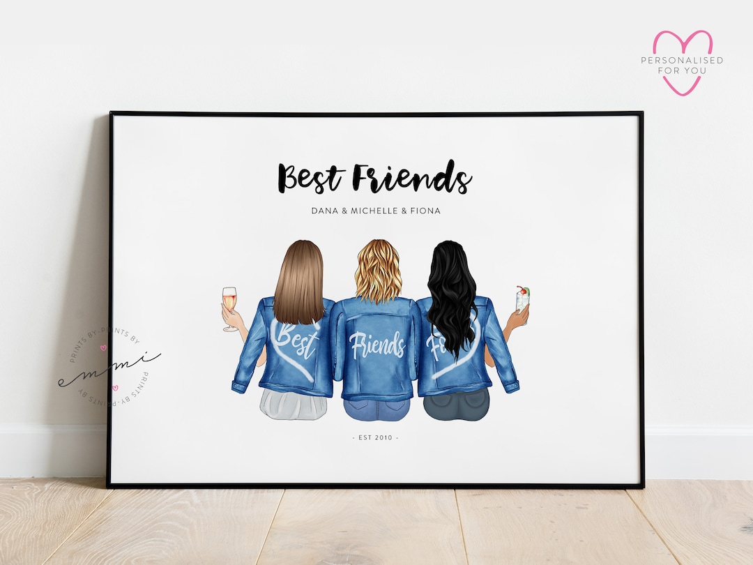 3 Bester Freund Print | Individuell, Personalisiert | Geburtstag oder ...