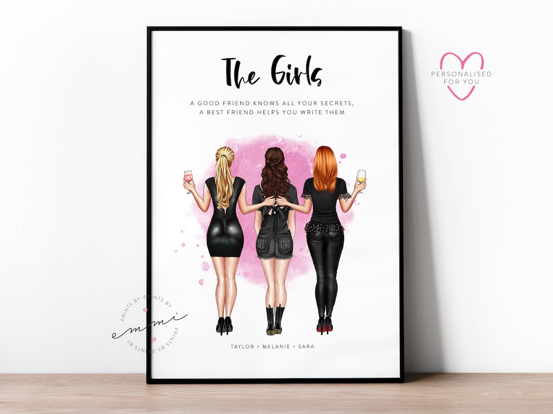 3 Bester Freund Print | Personalisiert, Individuell | Bestie ...