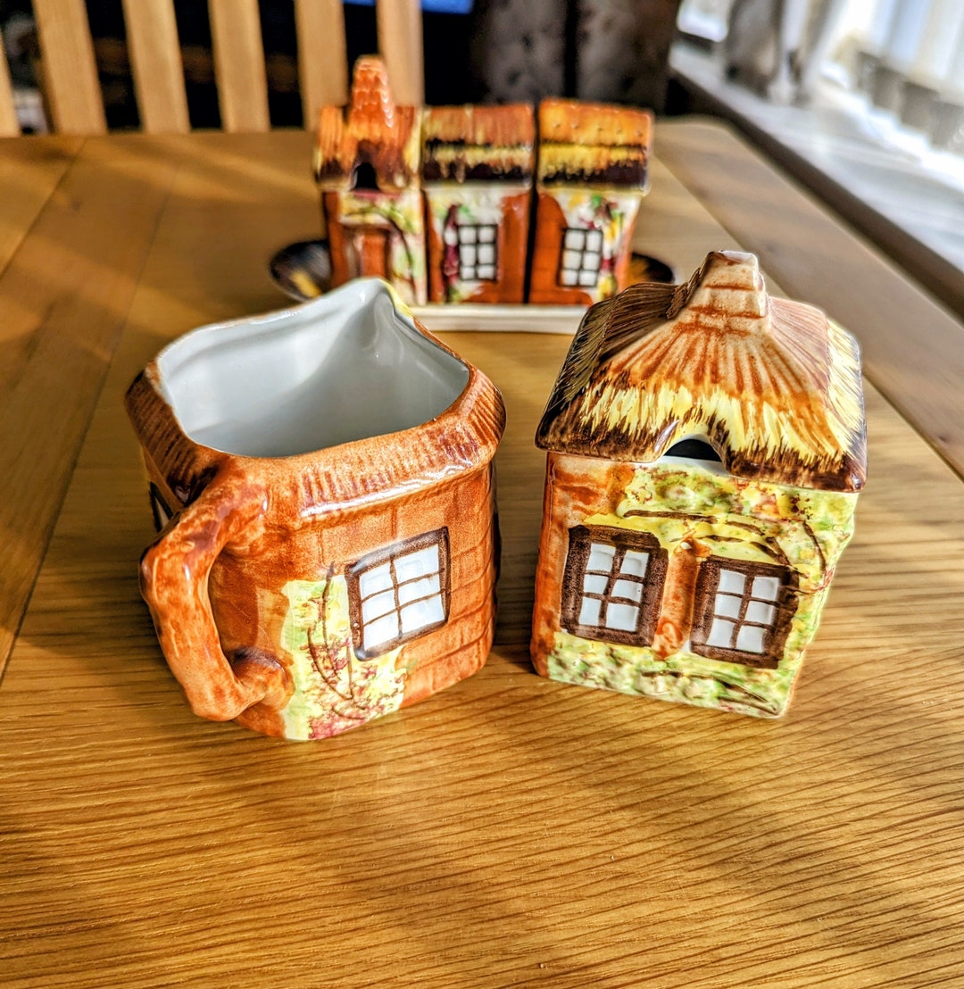 Cottage Ware Milk Jug and Preserve/sugar Lidded Pot Price Brothers 1945 ...