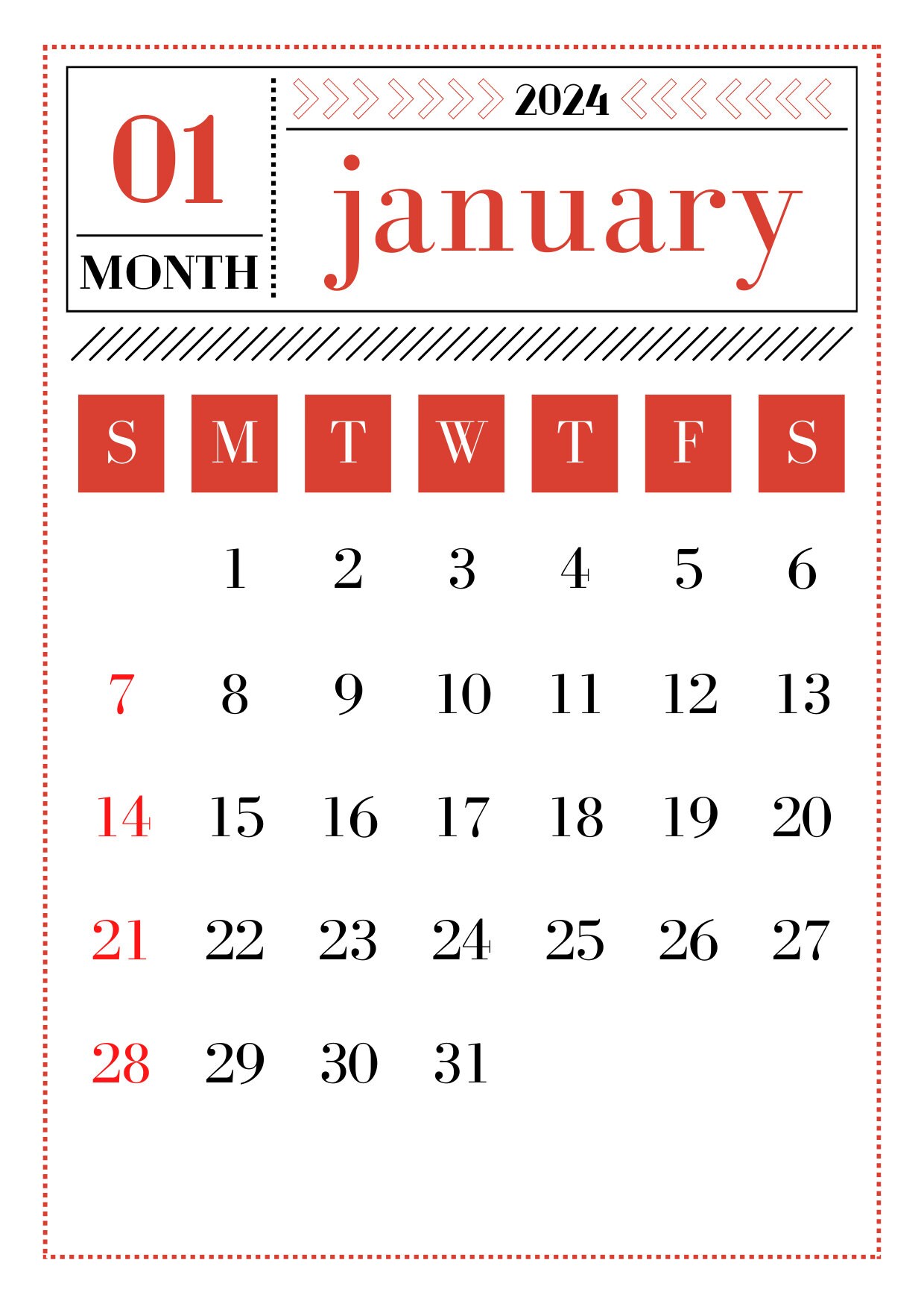 Simple Grid Calendar 2024 - Etsy