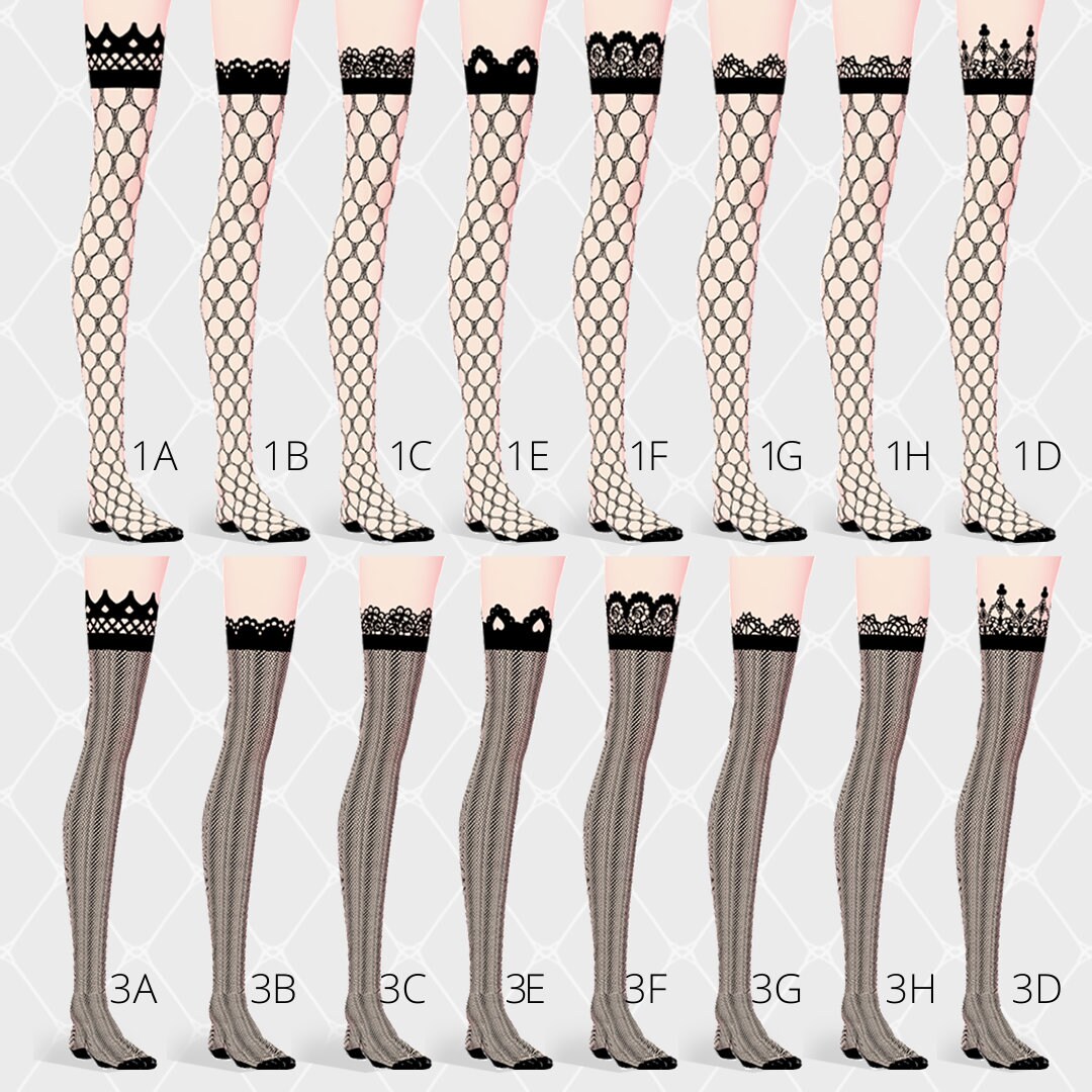 Vroid Seamless Thigh Lace Stocking bundle - Etsy