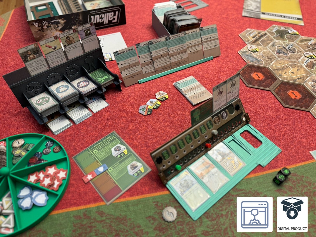 Card Holders, Enemy Token Tray and Player Board Bundle for Fallout 2017 ...