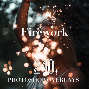 Photoshop Overlays, Firework Photo Overlays Package, Night Photoshop PS ...