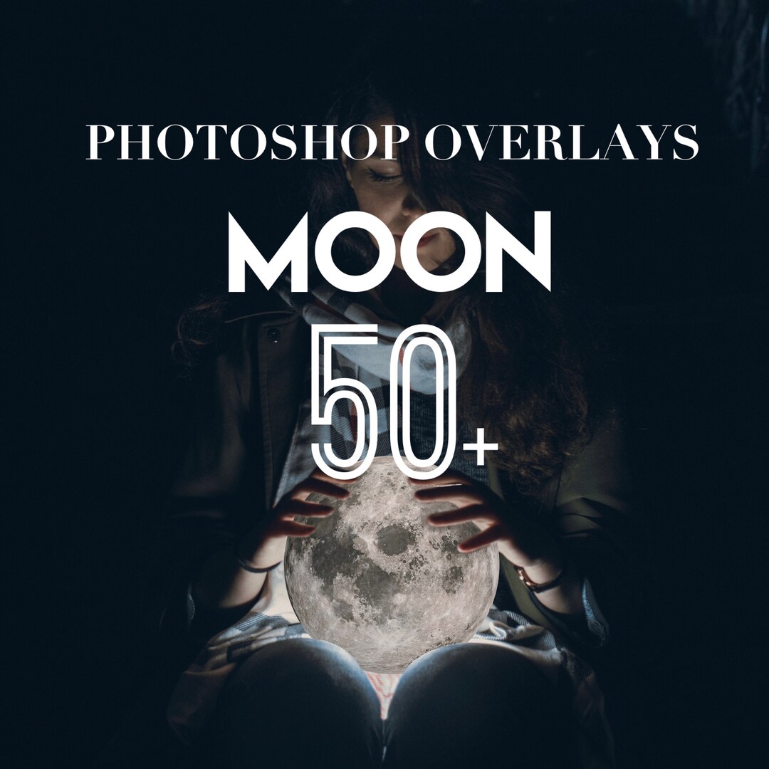 Moon Photoshop Overlays, Photo Overlays Package, Night Star Sky PS ...