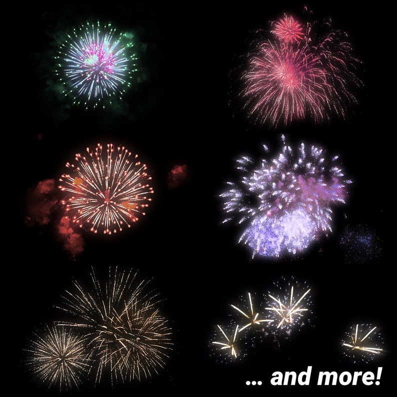 Fireworks Photoshop Overlays, Photo Overlays Package, Night Photoshop ...