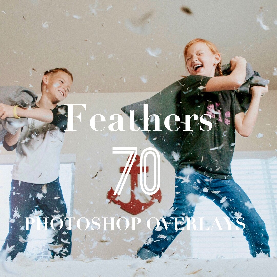 Feather Photoshop Overlays, Photo Overlays Package PS Texture ...