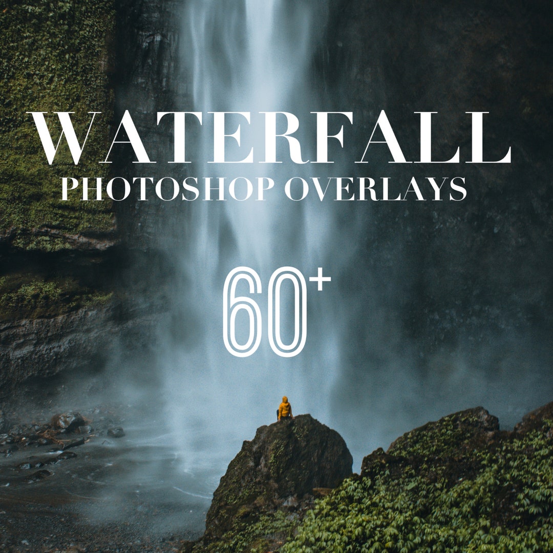 Waterfall Photoshop Overlays, Photo Overlays Package, Nature Landscape ...