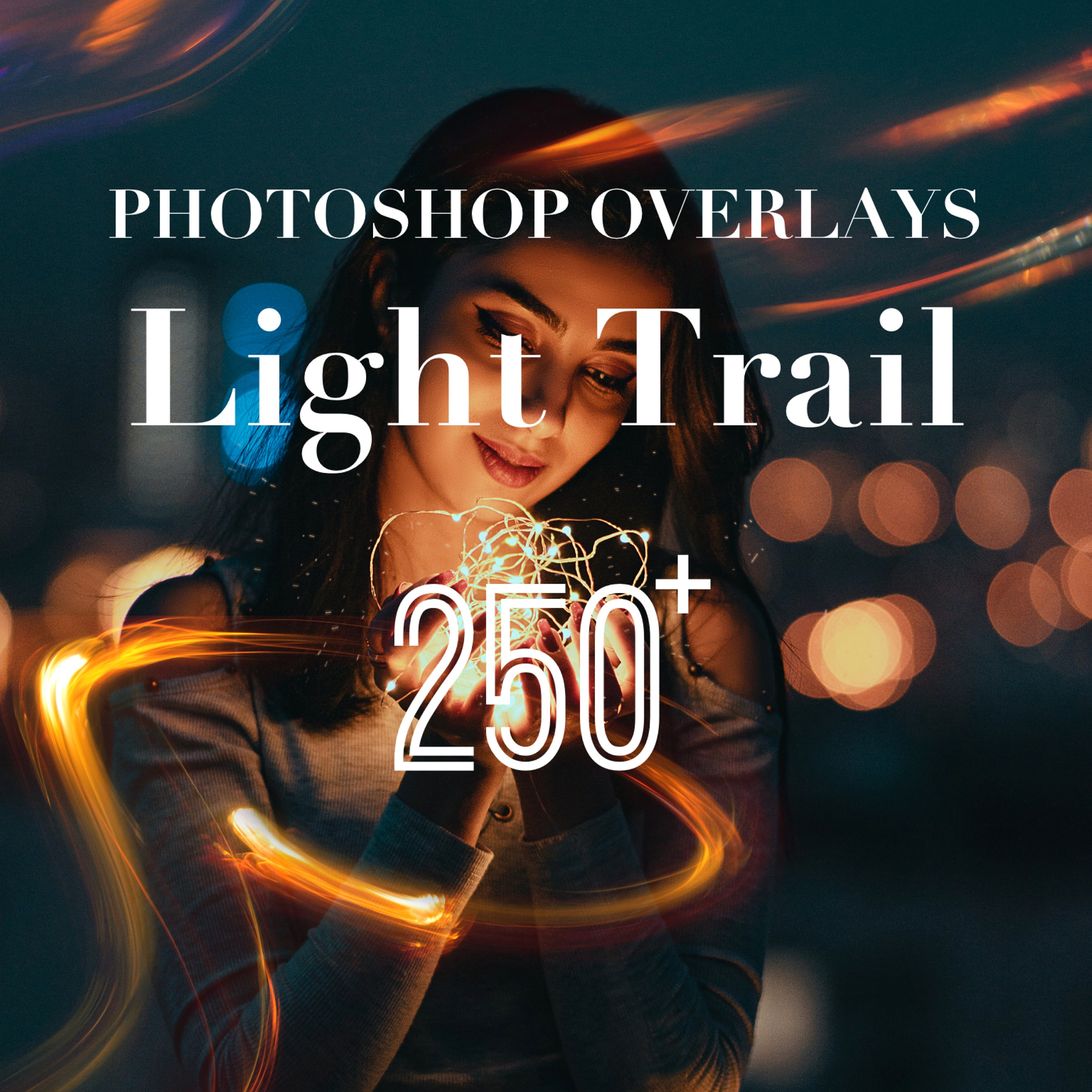Photoshop Overlays, Light Trail Photo Overlays Package, Night Bokeh ...