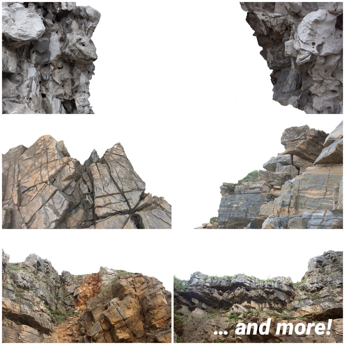 Rock Photoshop Overlays, Photo Overlays Package, Nature Mountain Plants ...