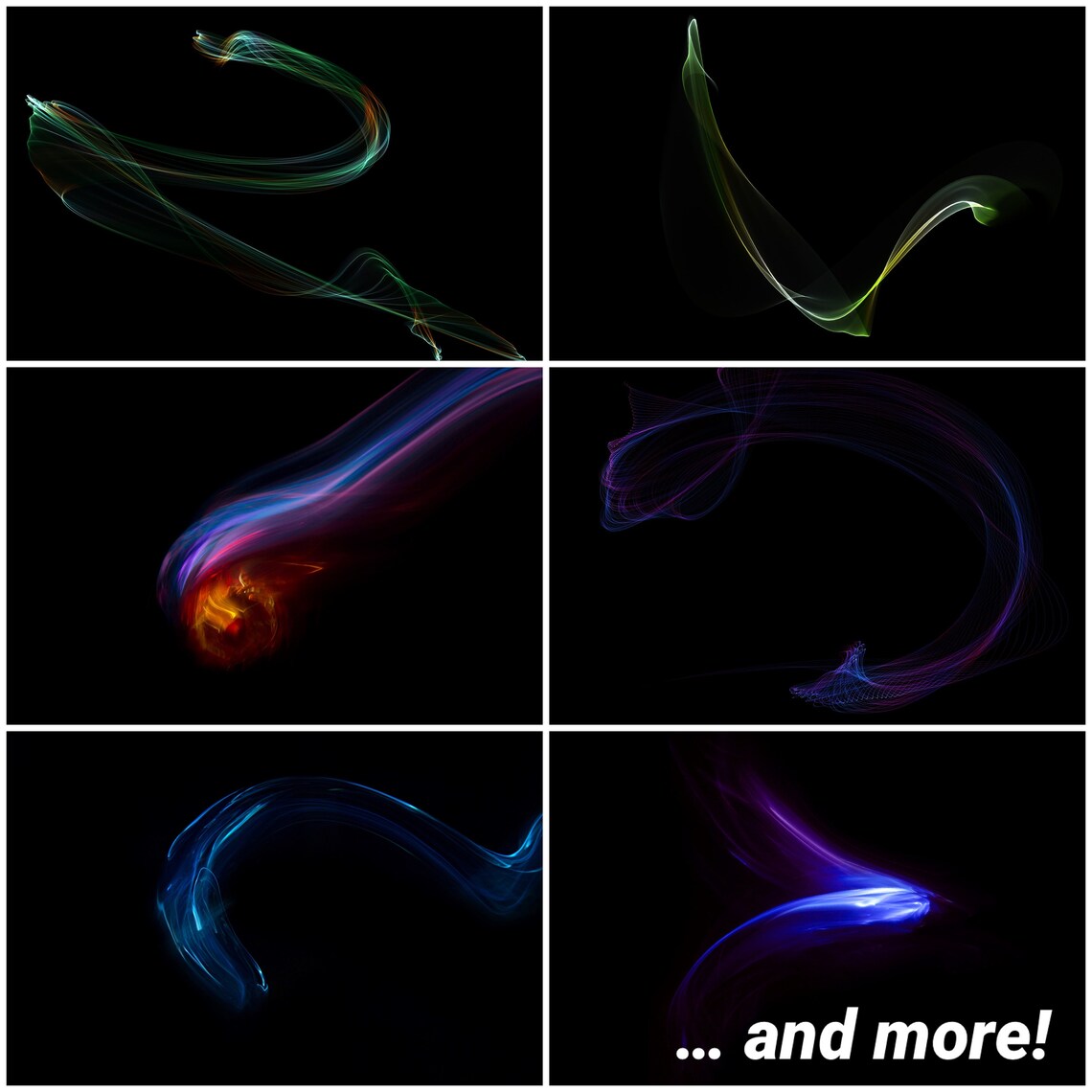 Photoshop Overlays, Light Trail Photo Overlays Package, Night Bokeh ...