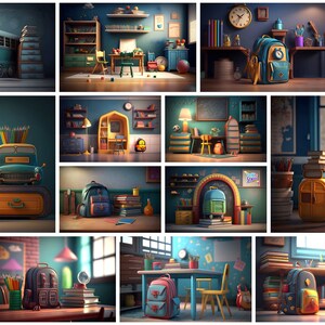 47 Back to School Backdrops for Composite Photography, Class Room ...