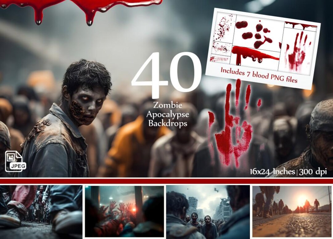 Zombie Apocalypse Backdrops, Smoky, Dramatic, Bloody Horror, Abandoned ...