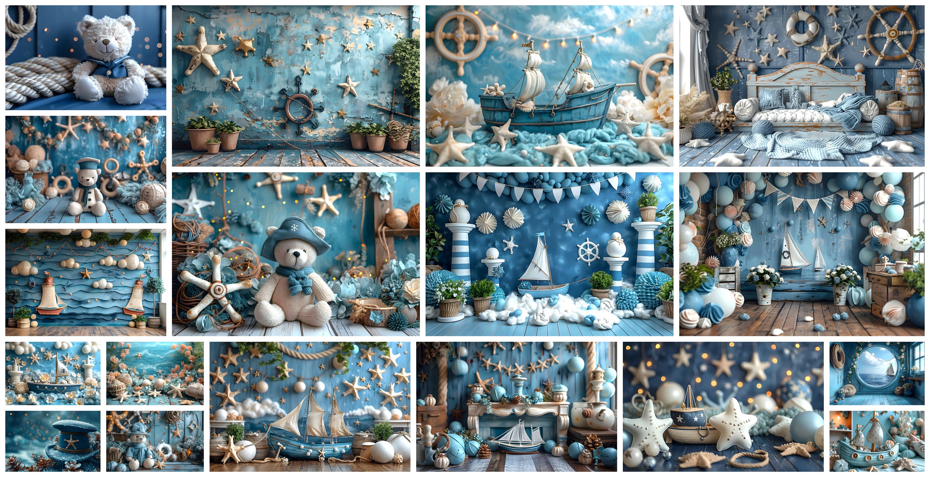 35 Sailor's Sea-themed Backgrounds Digital Background , Nautical ...