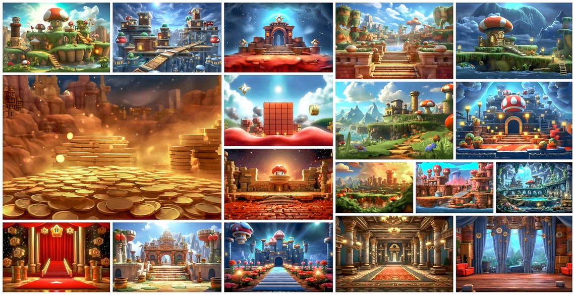 37 Super Mario Backdrop | Digital Download |KIDS AND TUDDLER Backdrops ...