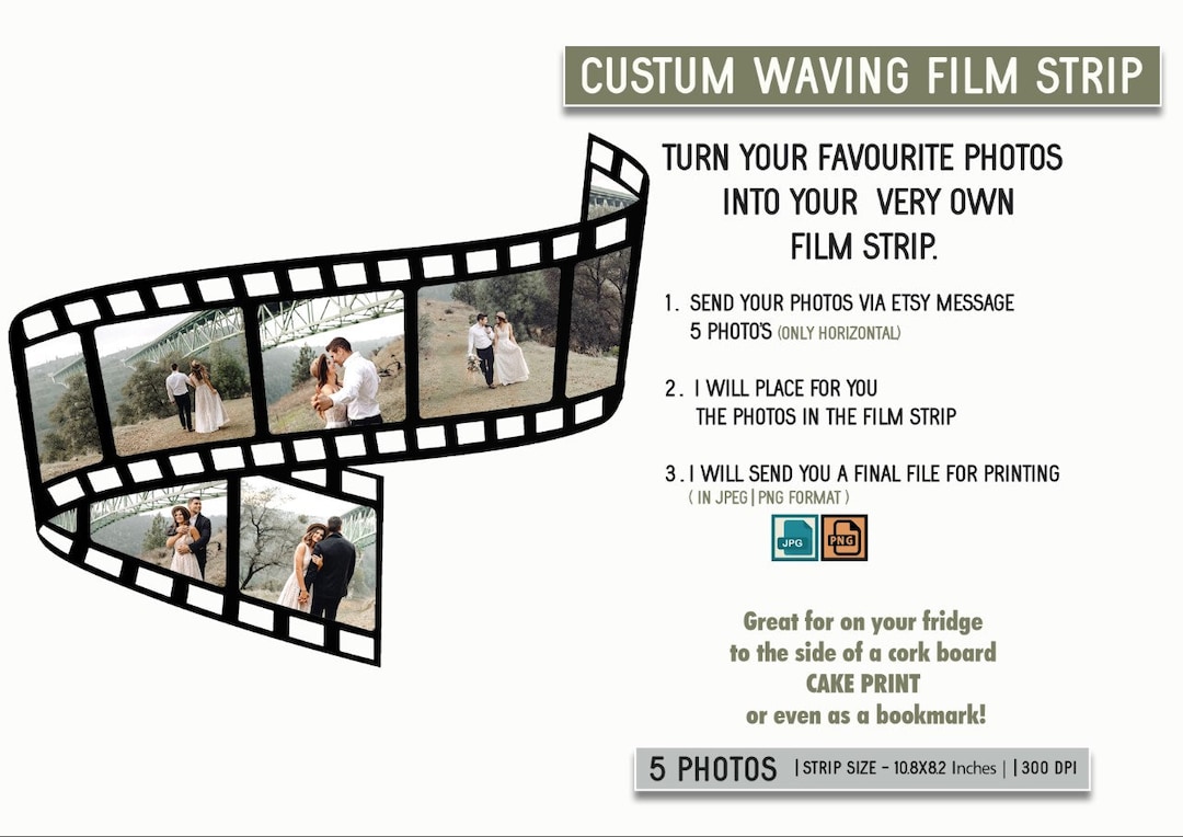 CUSTUM Waving Film Strip Personalised Movie Strip Photo Strip Gift for ...