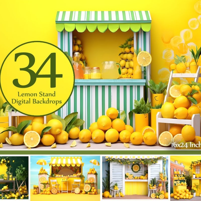 Lemon Backdrop - Etsy