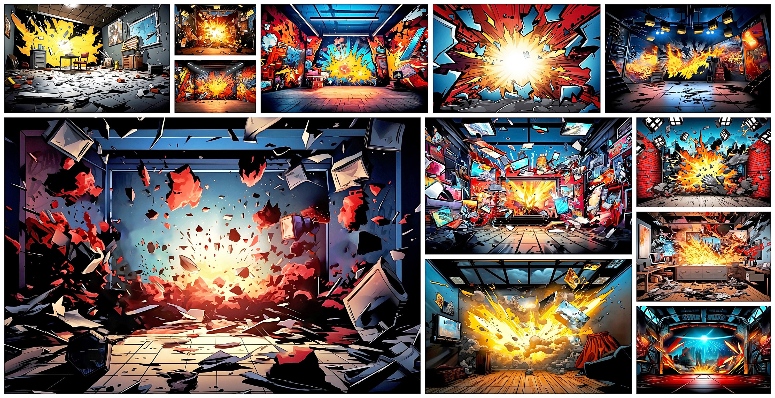 37 Superhero Comic Background. A Wide Variety of Fighting Scenes ...