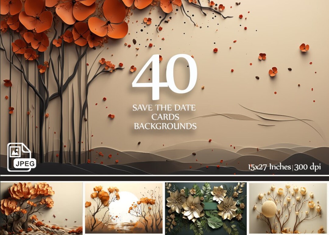 40 SAVE THE DATE Backgrounds and Designed Cards. - Etsy