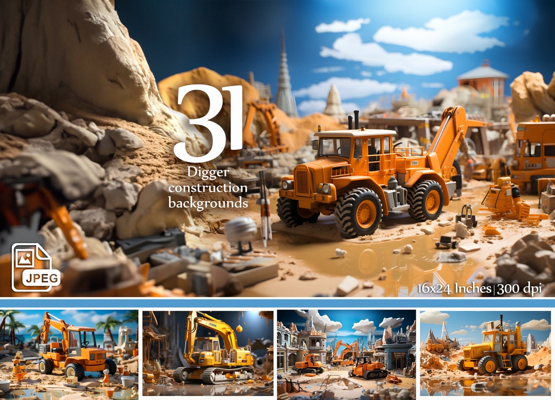 31 Construction Sight Digital Backdrop, Construction Background ...