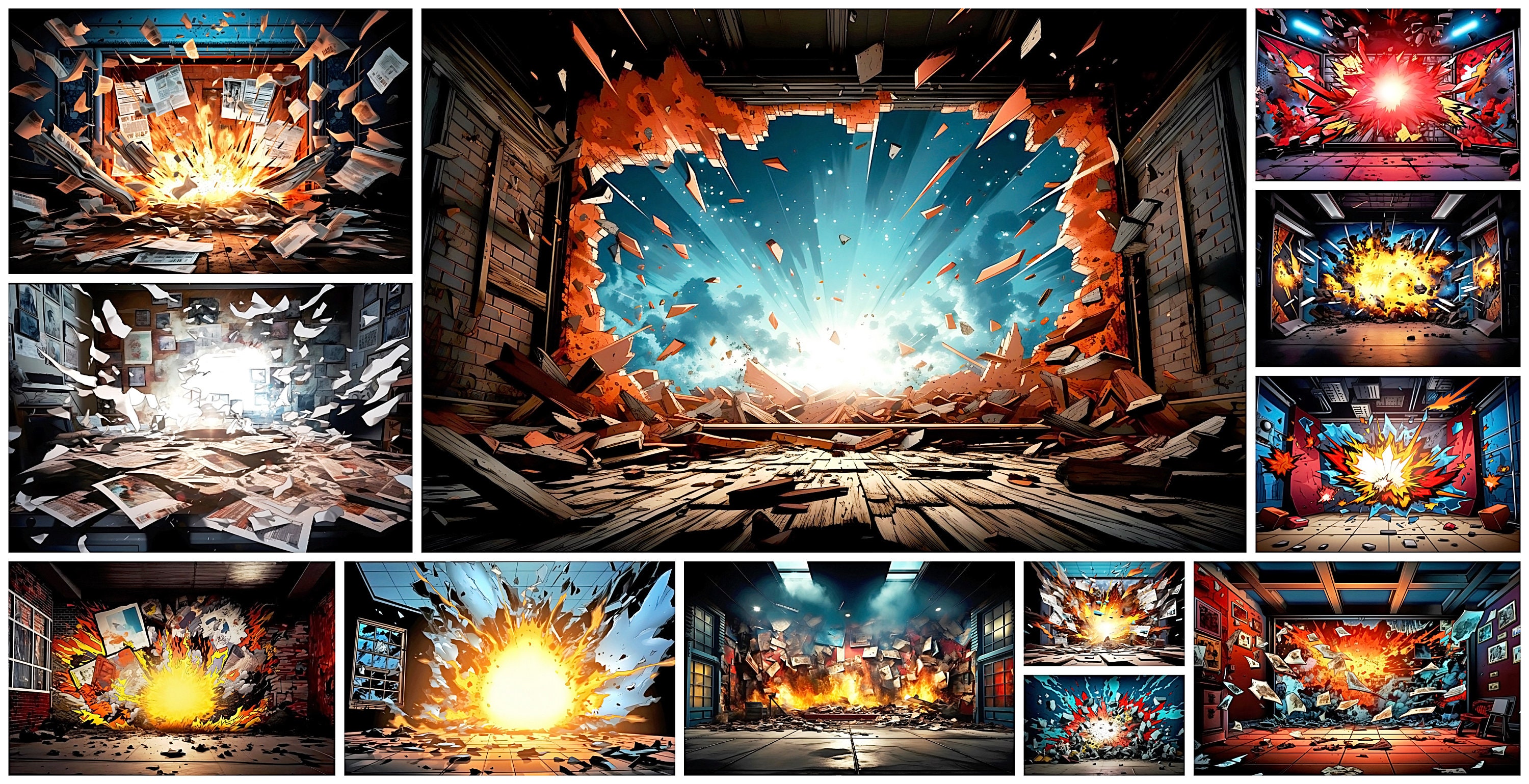 37 Superhero Comic Background. A Wide Variety of Fighting Scenes ...