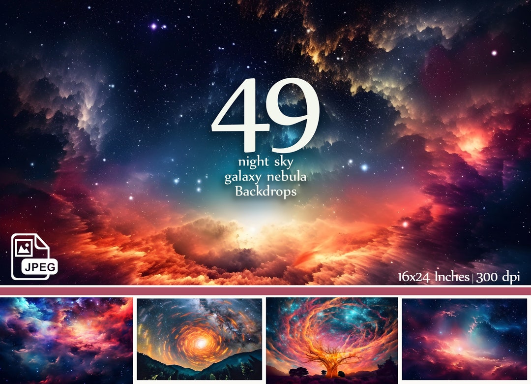 Night Sky, Galaxy, Luminescent Colors, Swirling Nebula Patterns ...