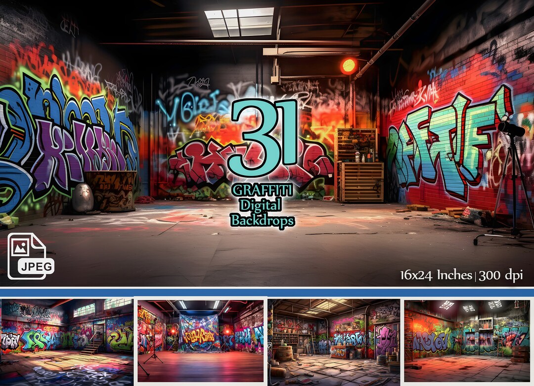 31 Graffiti Walls Portrait Studio Digital Photography Backgrounds ...