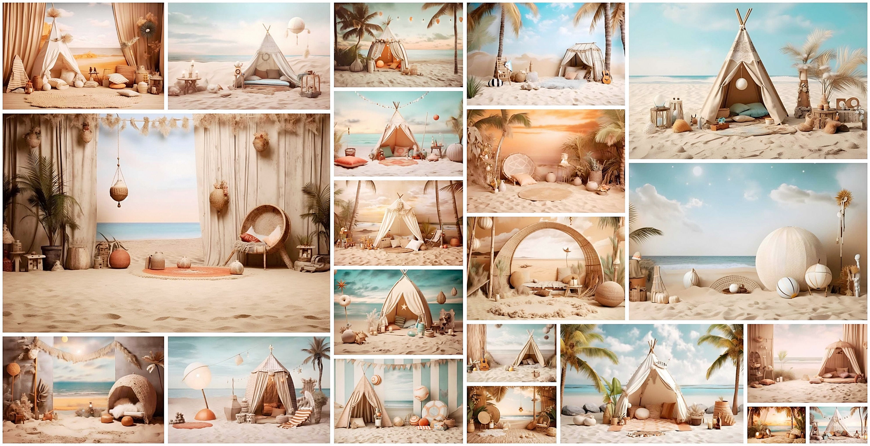 Digital Backgrounds of the Beach, BEACH Backdrop, Sand,sea, Summer, Sun ...