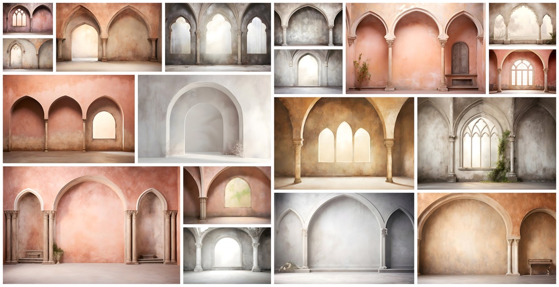 Minimal Arches Set Digital Backdrops, Maternity Backdrop Overlays ...
