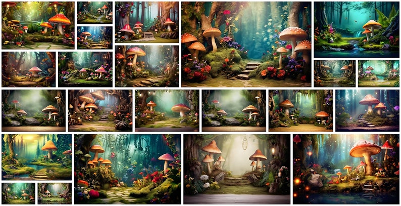 23 Magical Forest Backdrop Backdrop, Nature, Fantasy, Magical Mushrooms ...