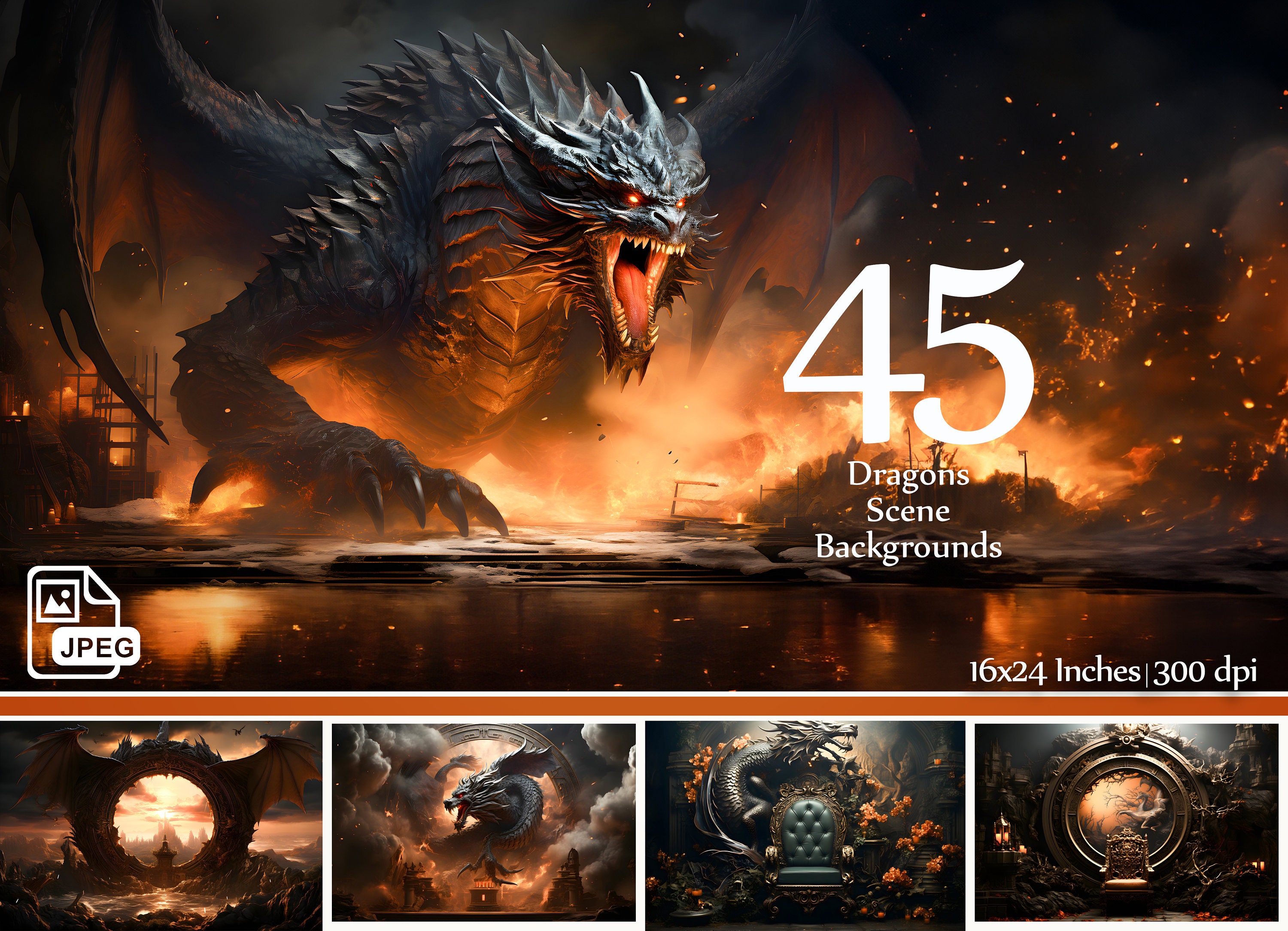 45 Fantasy Dragon Backdrops, Dragon Digital Photography Backdrops ...