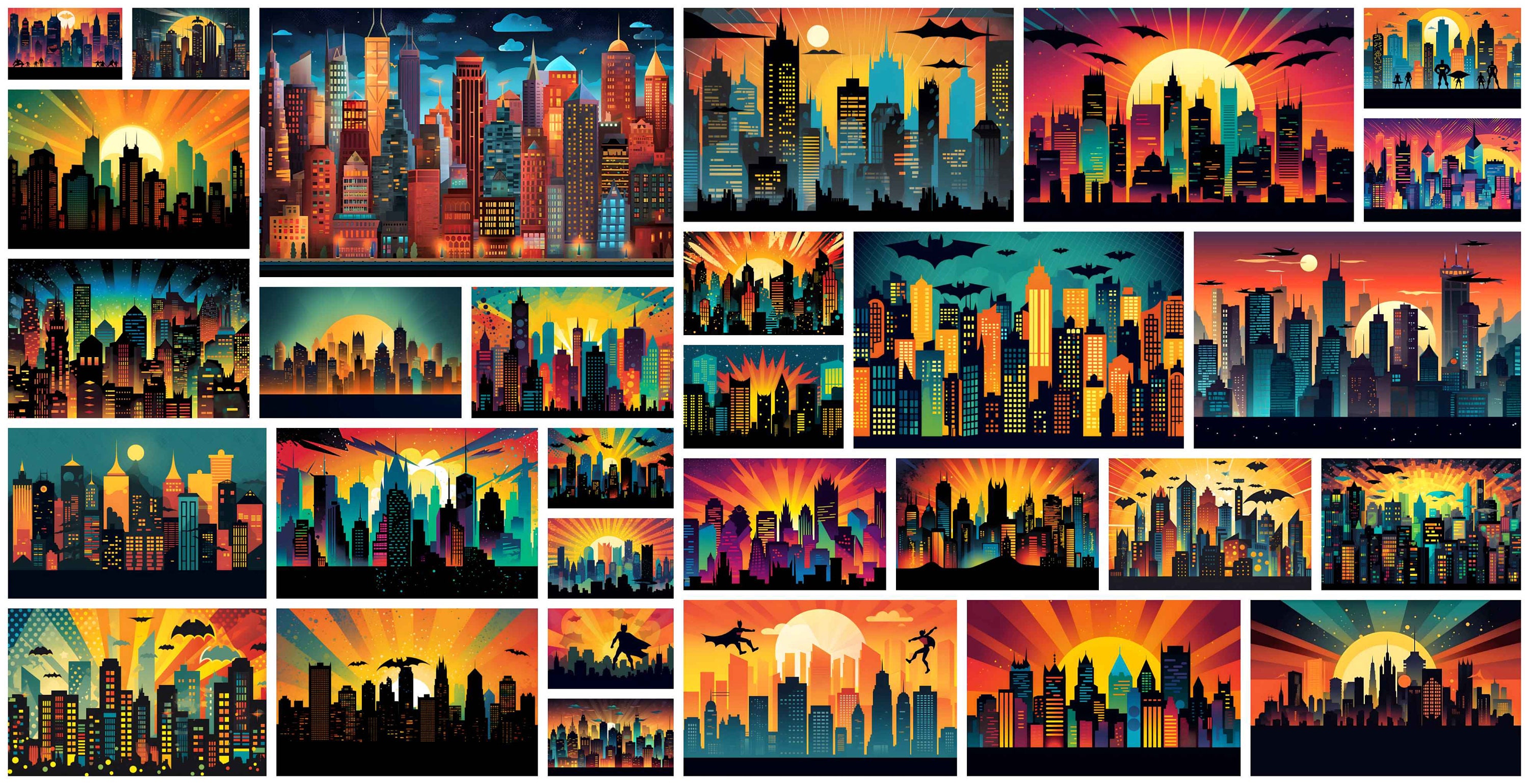 30 Super Hero Cityscape Digital Background Dynamic Cityscape - Etsy