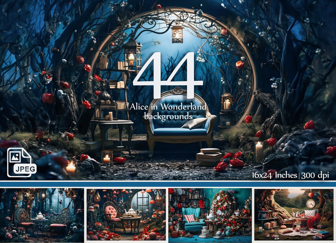 44 Alice in Wonderland Digital Backdrops | Fantasy Fairytale ...