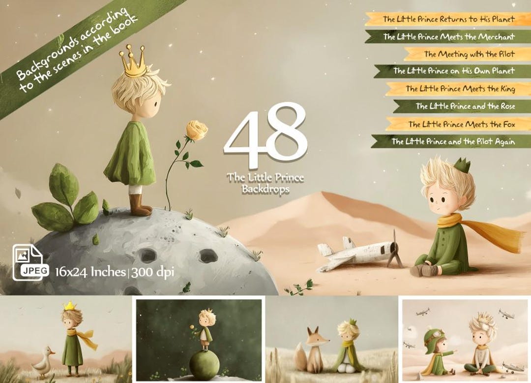 The Little Prince Digital Backdrops. Based on Scenes in the Book. Stage ...